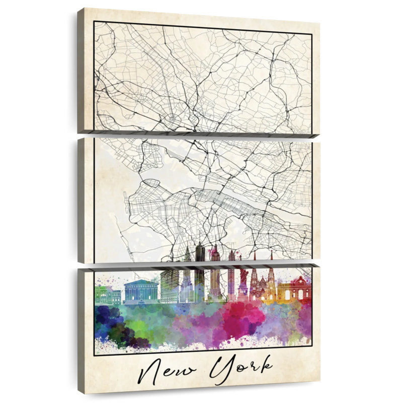 Breakwater Bay Aliaz NY Skyline US City Map | Wayfair